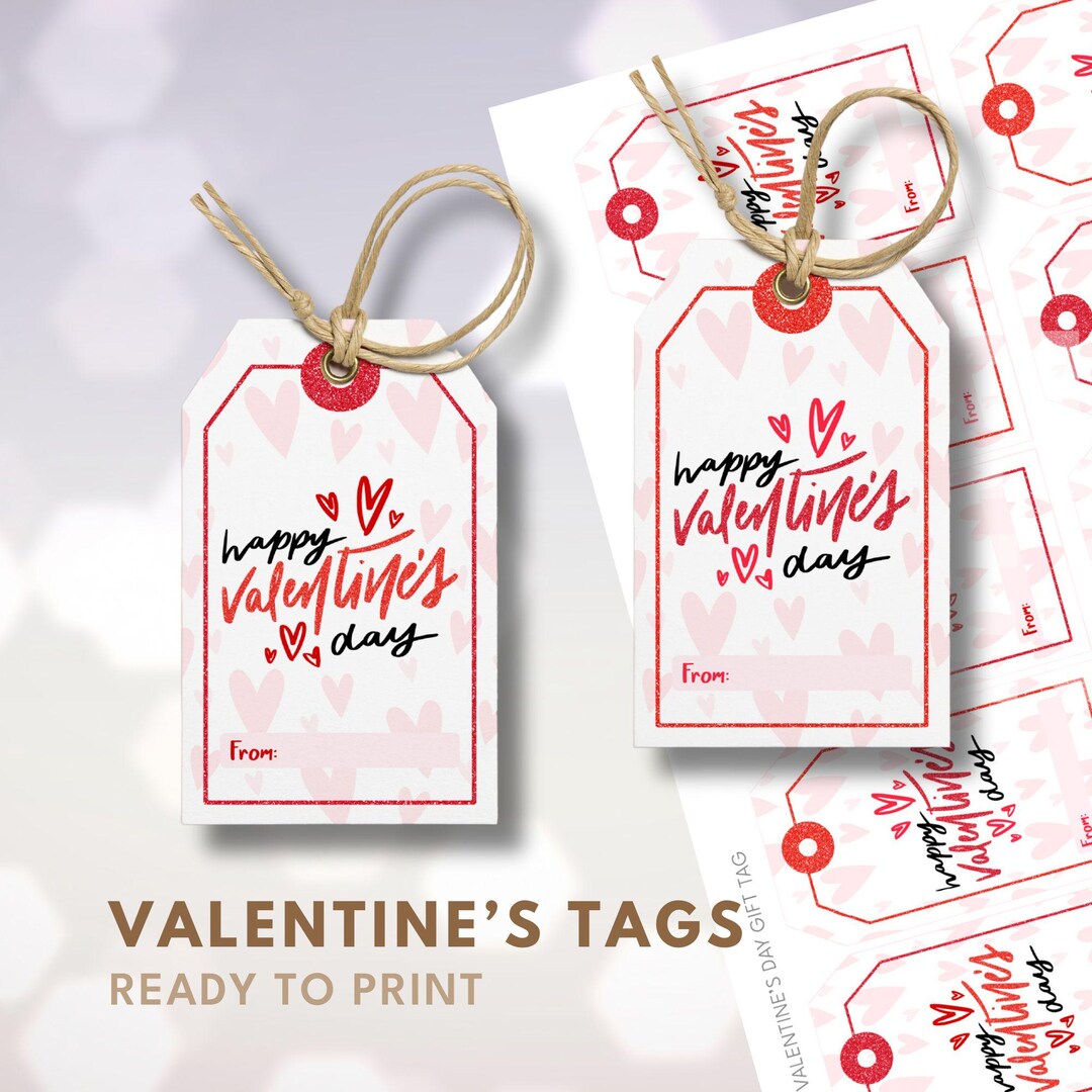 Happy Valentine's Day Tag - Printable Cards, Treat Bag, Sweet Treat ...