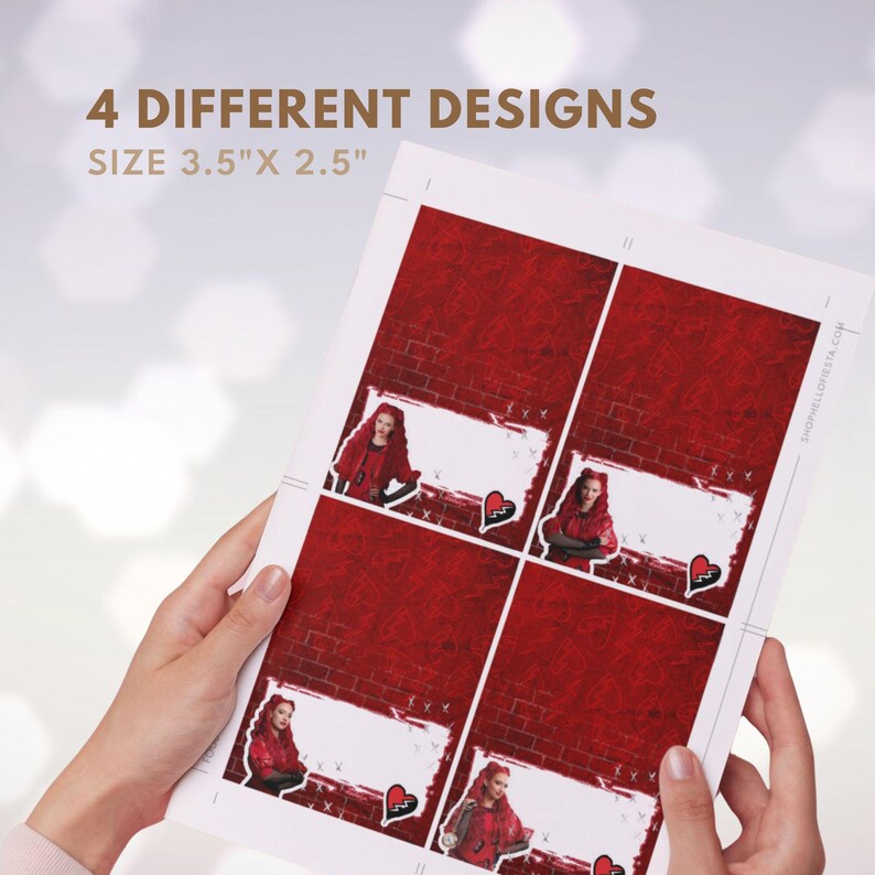 Printable Descendants 4 Red Food Tent Card, Food Label, Instant ...