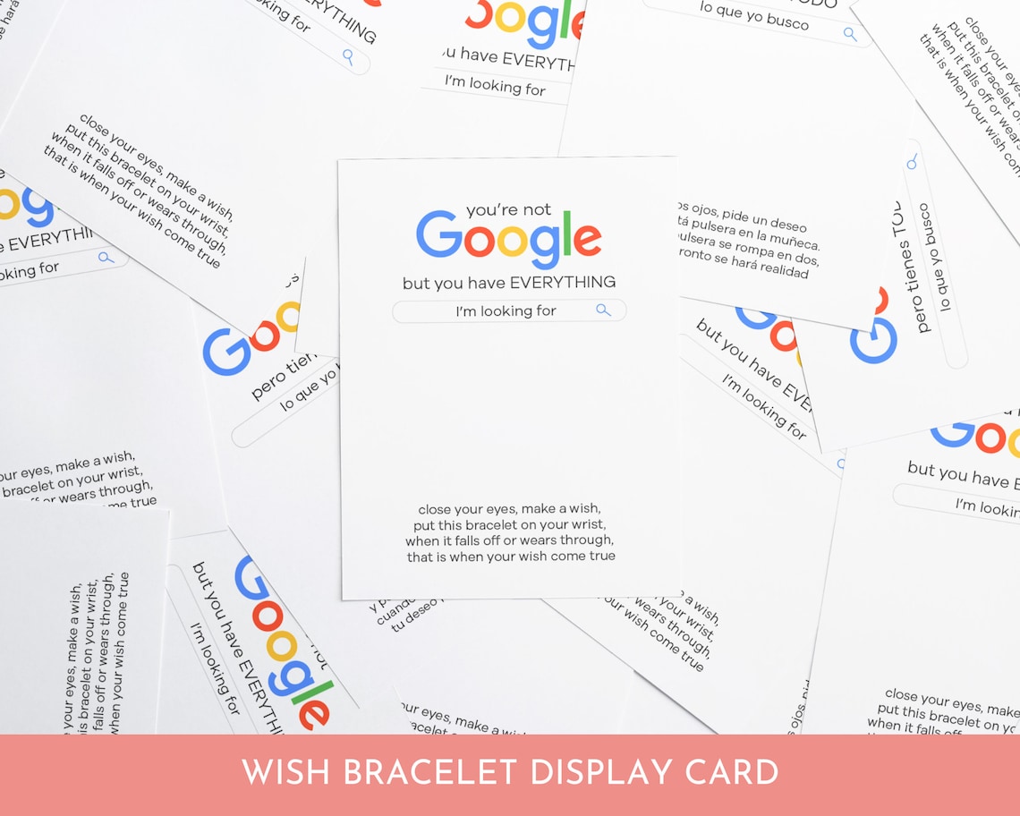 Bracelet Message Card Template, Printable Jewelry Display Cards ...