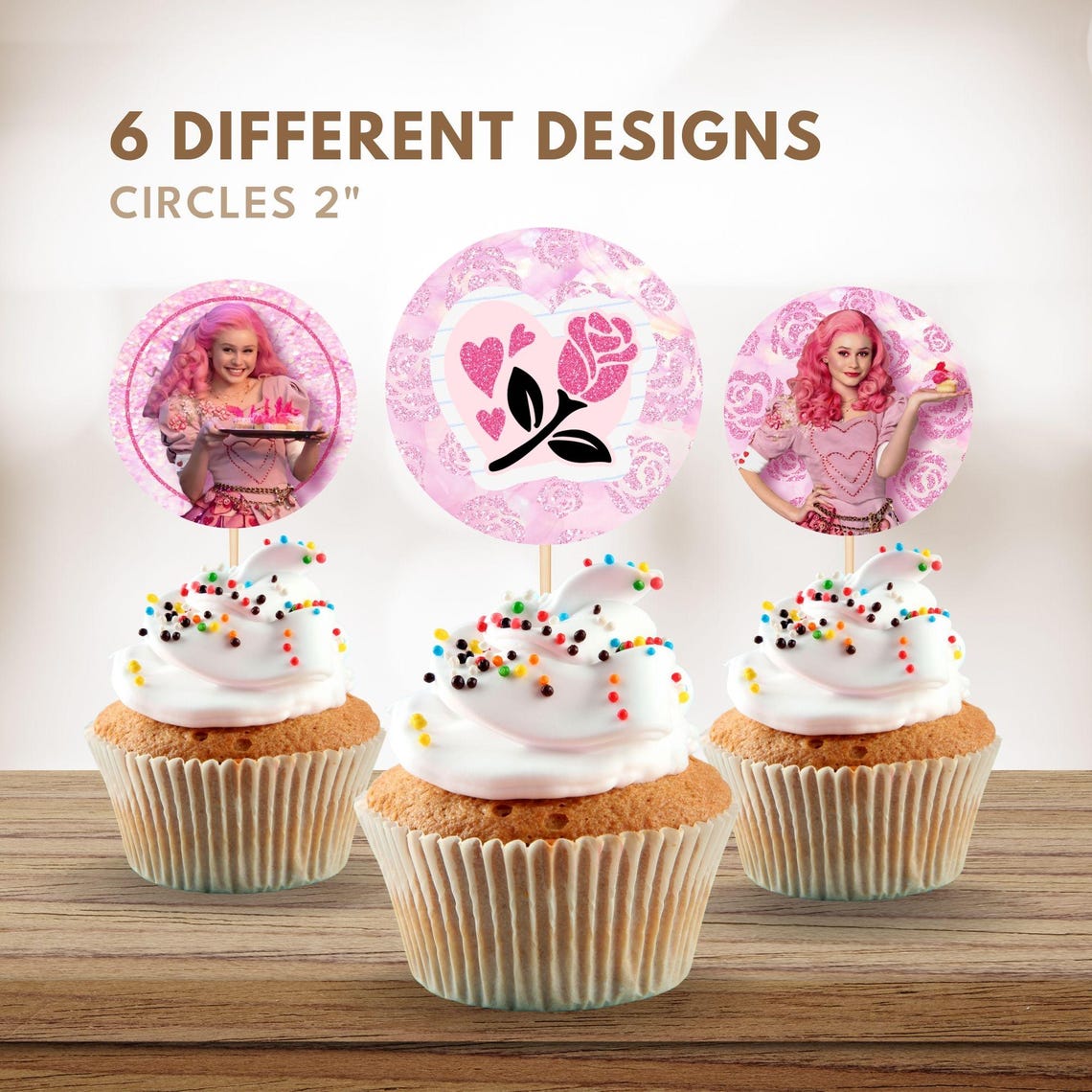 Printable Bridget Descendants 4 Cupcake Toppers, Birthday 2IN Toppers ...