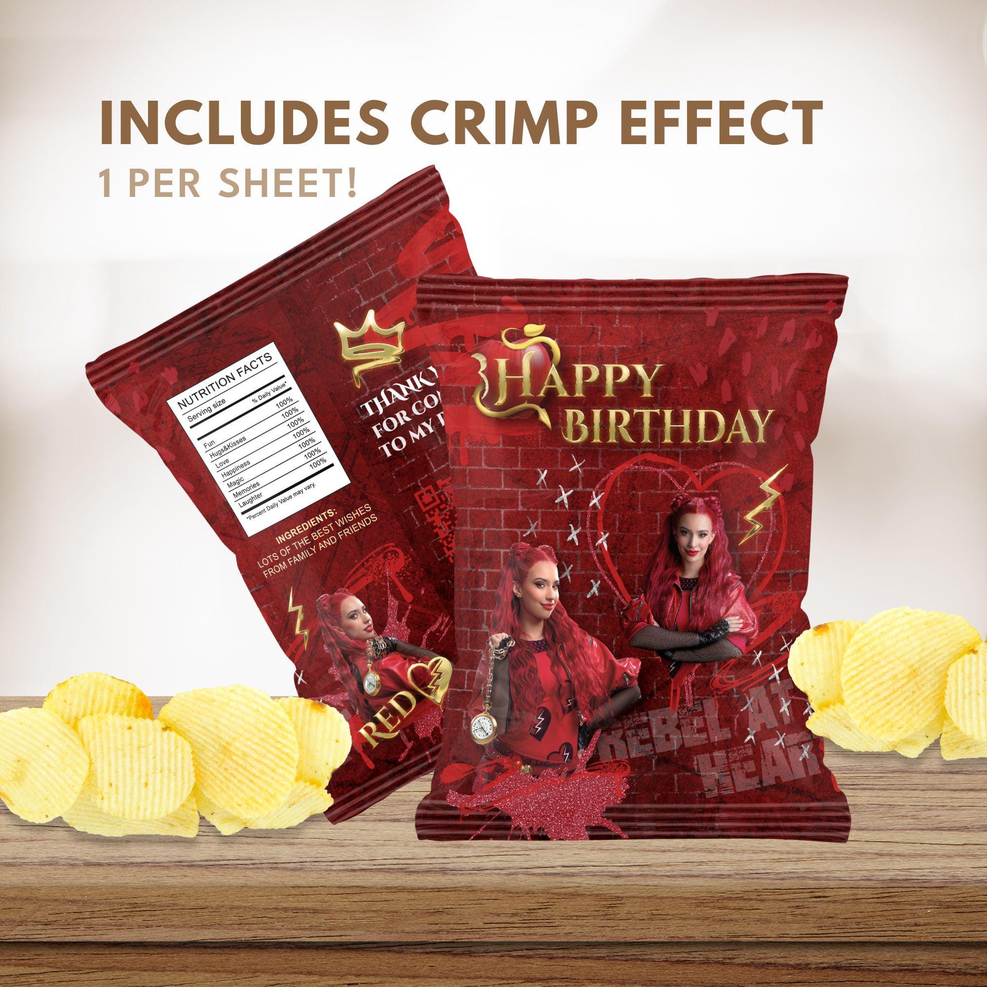 Descendants 4 Red Printable Chig Bag Wrapper, Rise of Red Birthday ...