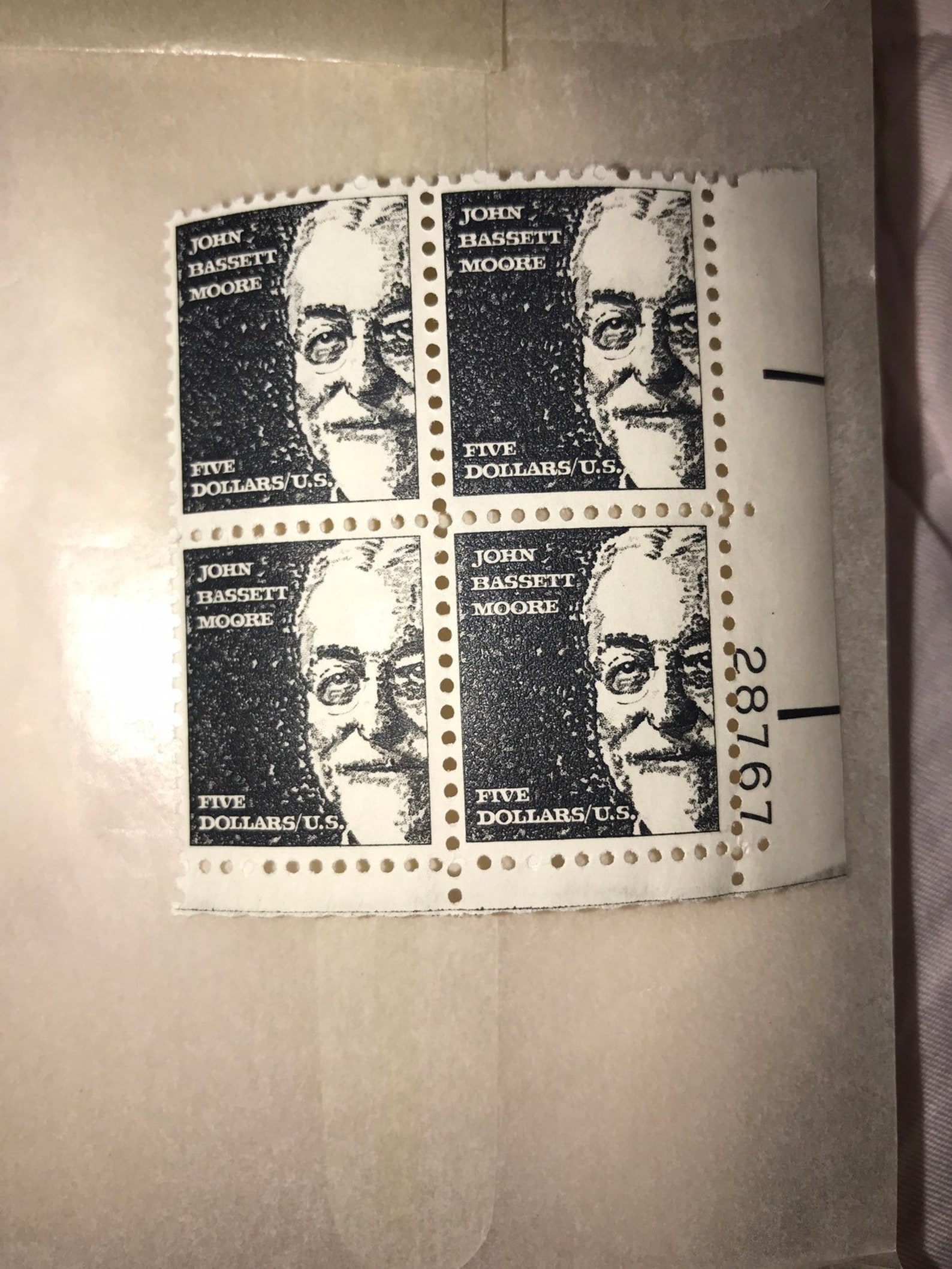 Scott #1295- 1966 John Bassett Moore 5 Dollar U.S. Stamps - Etsy