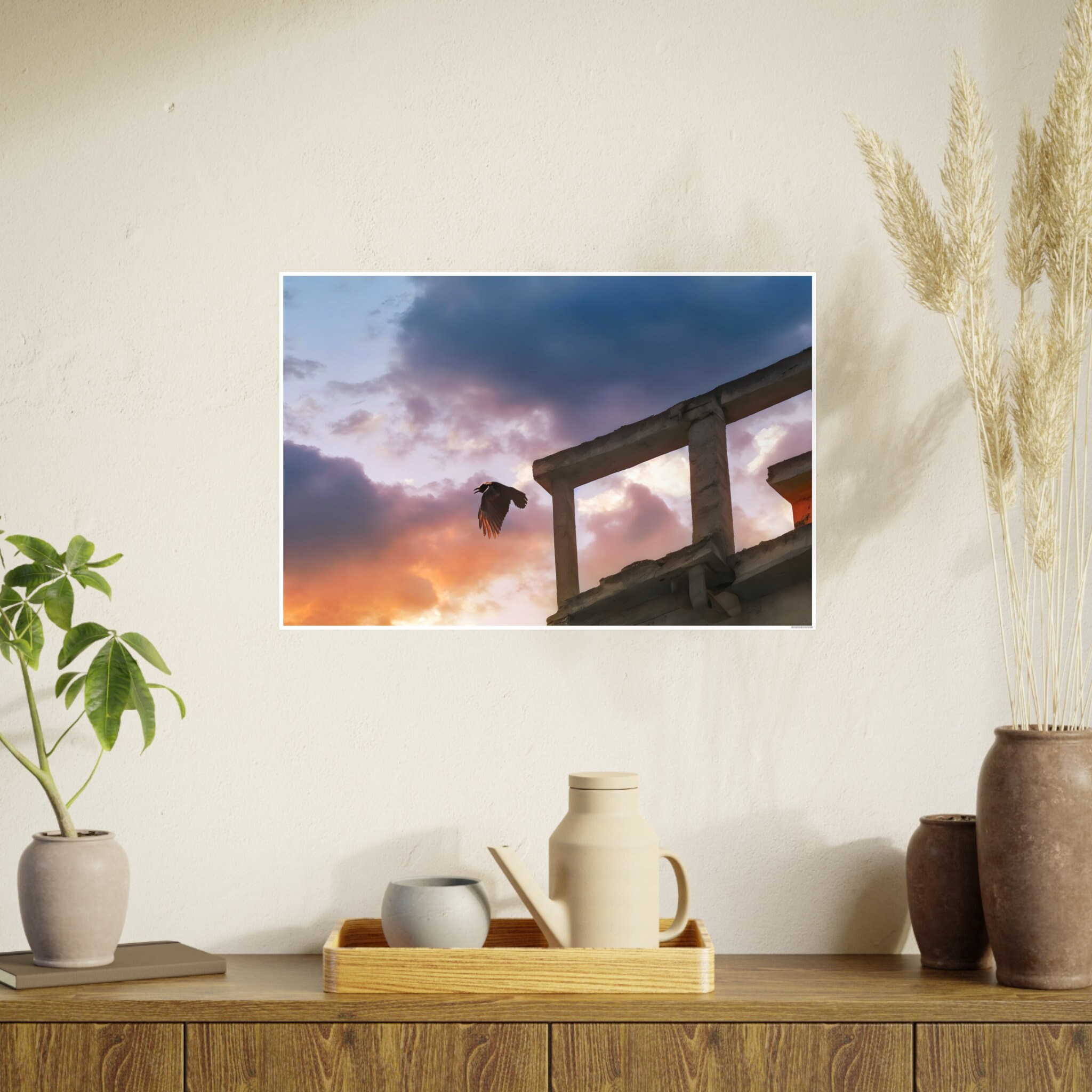 Raven Sunset | AI Fusion Poster Photo Print - Etsy