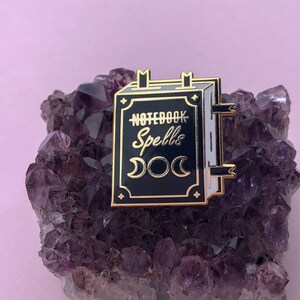 Witch's Spell Book Enamel Pin - Etsy