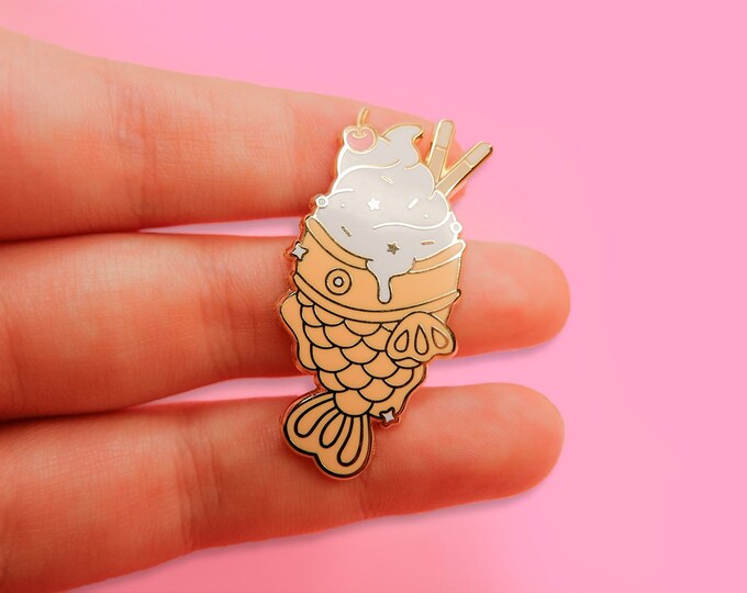 Taiyaki Ice Cream Enamel Pin - Etsy