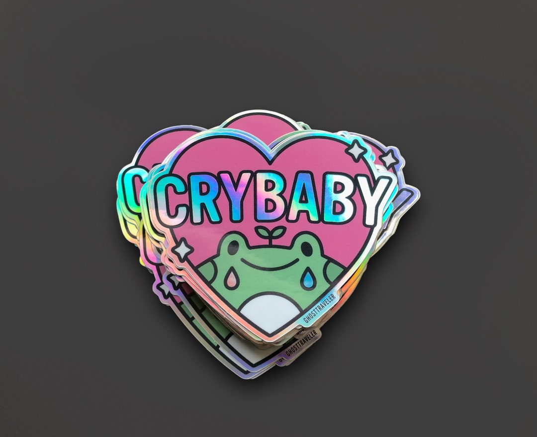 Crybaby Frog Holographic Vinyl Sticker - Etsy