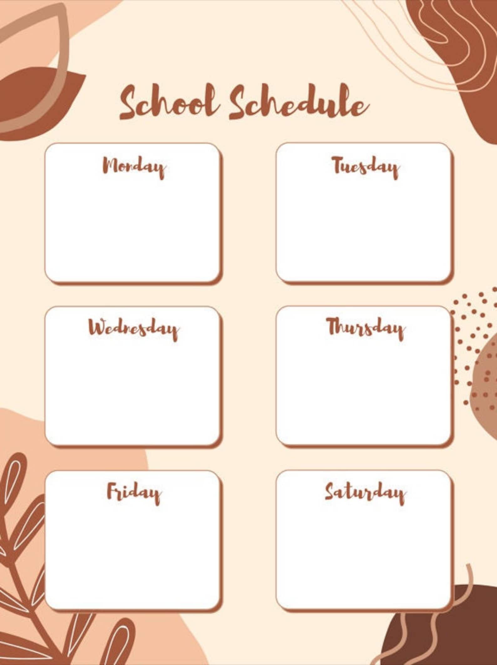 Beige Aesthetic School Schedule Planner - Etsy