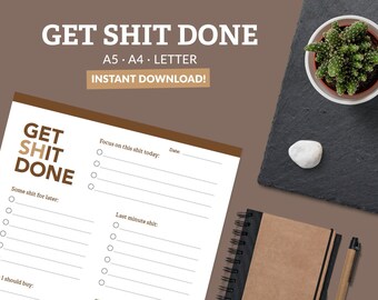 Get Shit Done List | Etsy