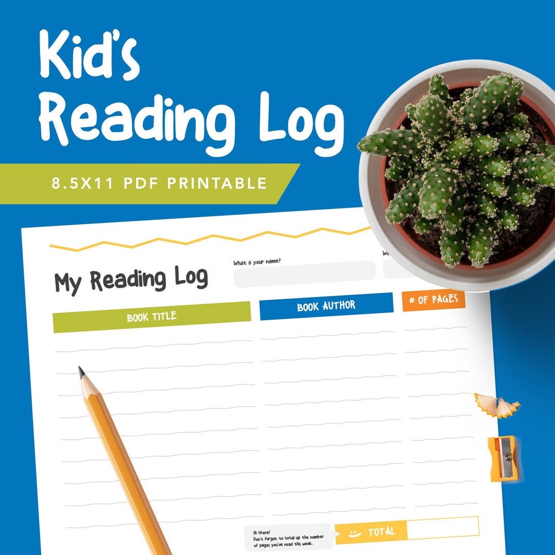 Kids Reading Log PDF, Printable Reading Log, Reading Tracker, Printable ...