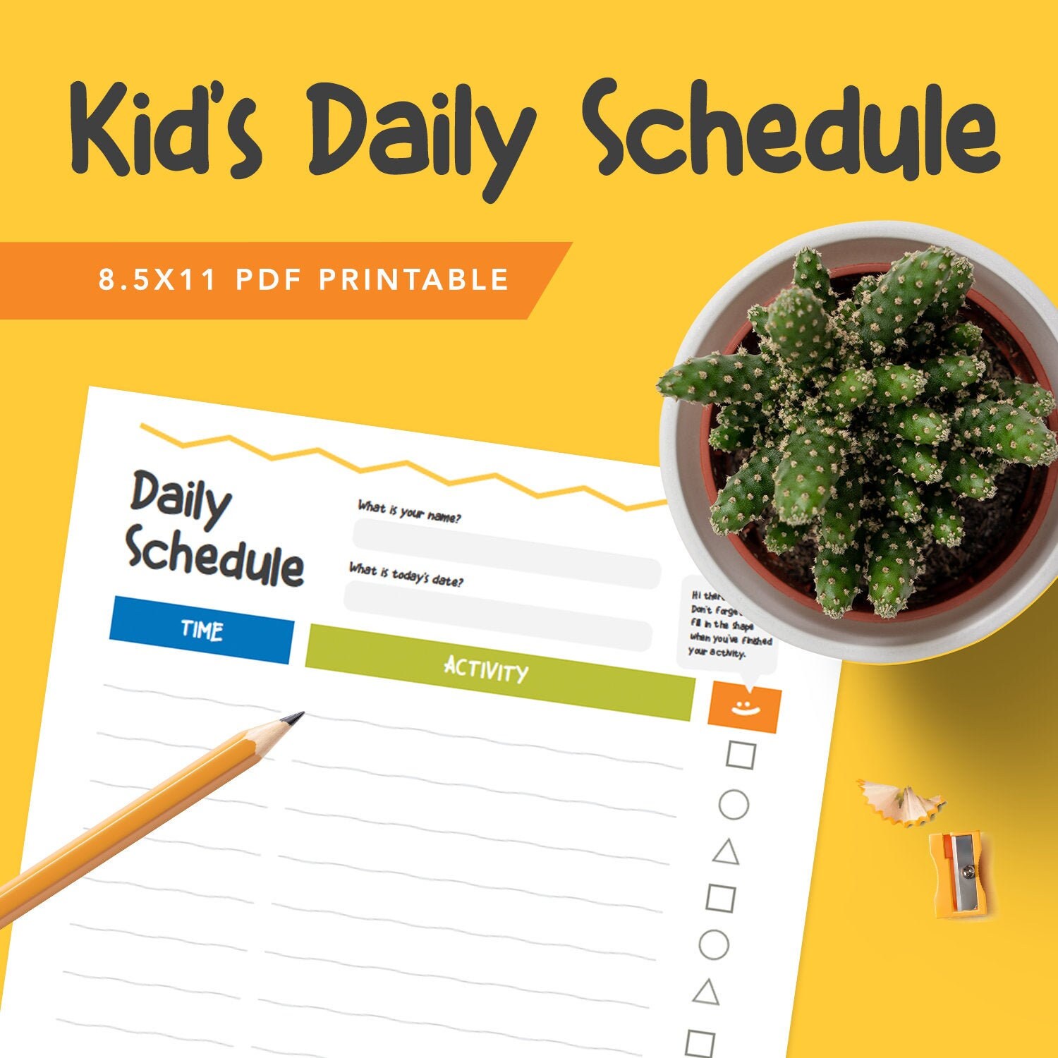 Kids Daily Schedule Planner PDF, Printable to Do List, Planner Pages ...
