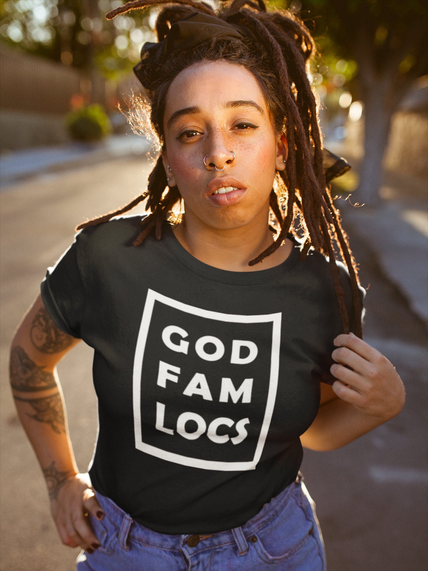 God, Family, Locs Short-sleeve Unisex T-shirt Ladies Locs Tshirts ...
