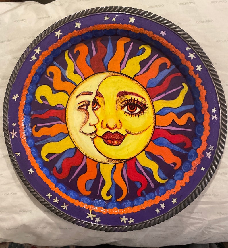 Purple Sun and Moon - Etsy
