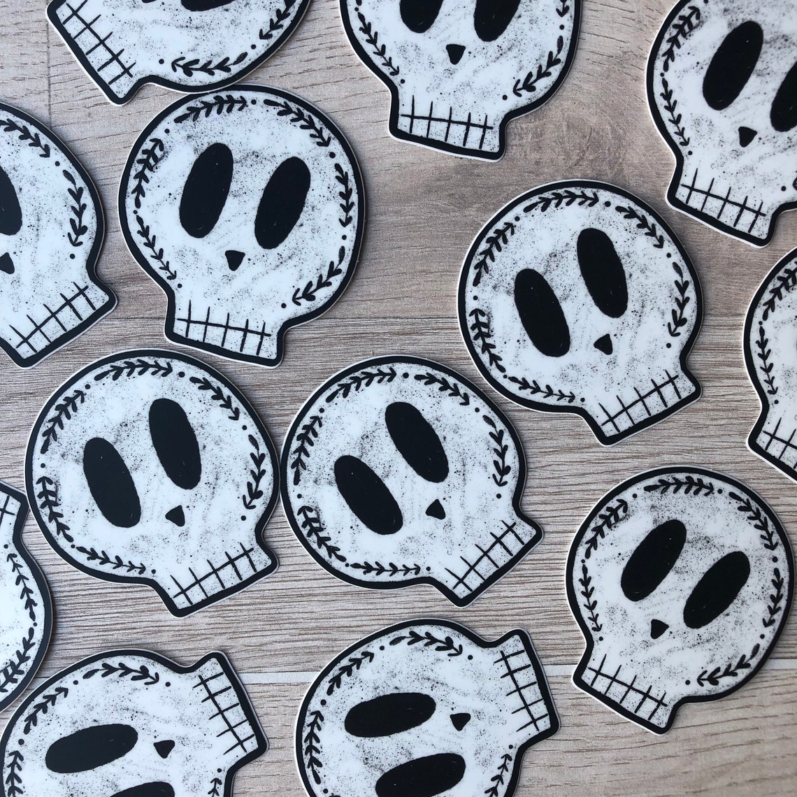 Skull Sticker Vinyl Skeleton | Etsy