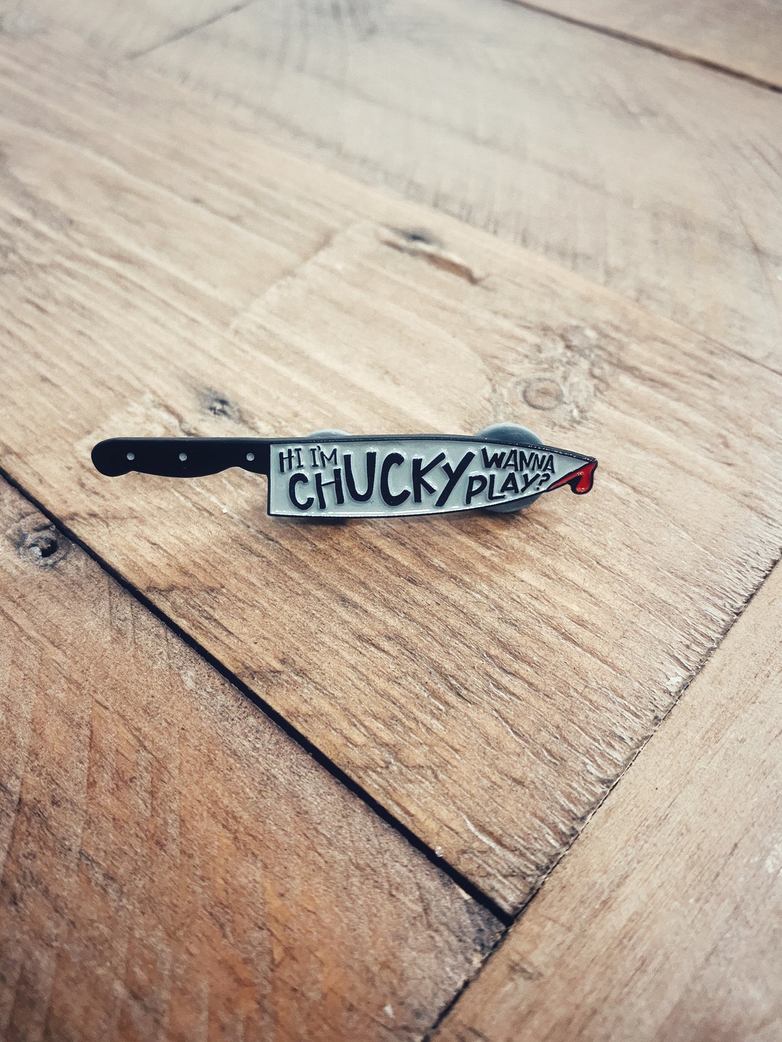 Chucky Child's Play Knife Enamel Pin Hi I'm Chucky - Etsy
