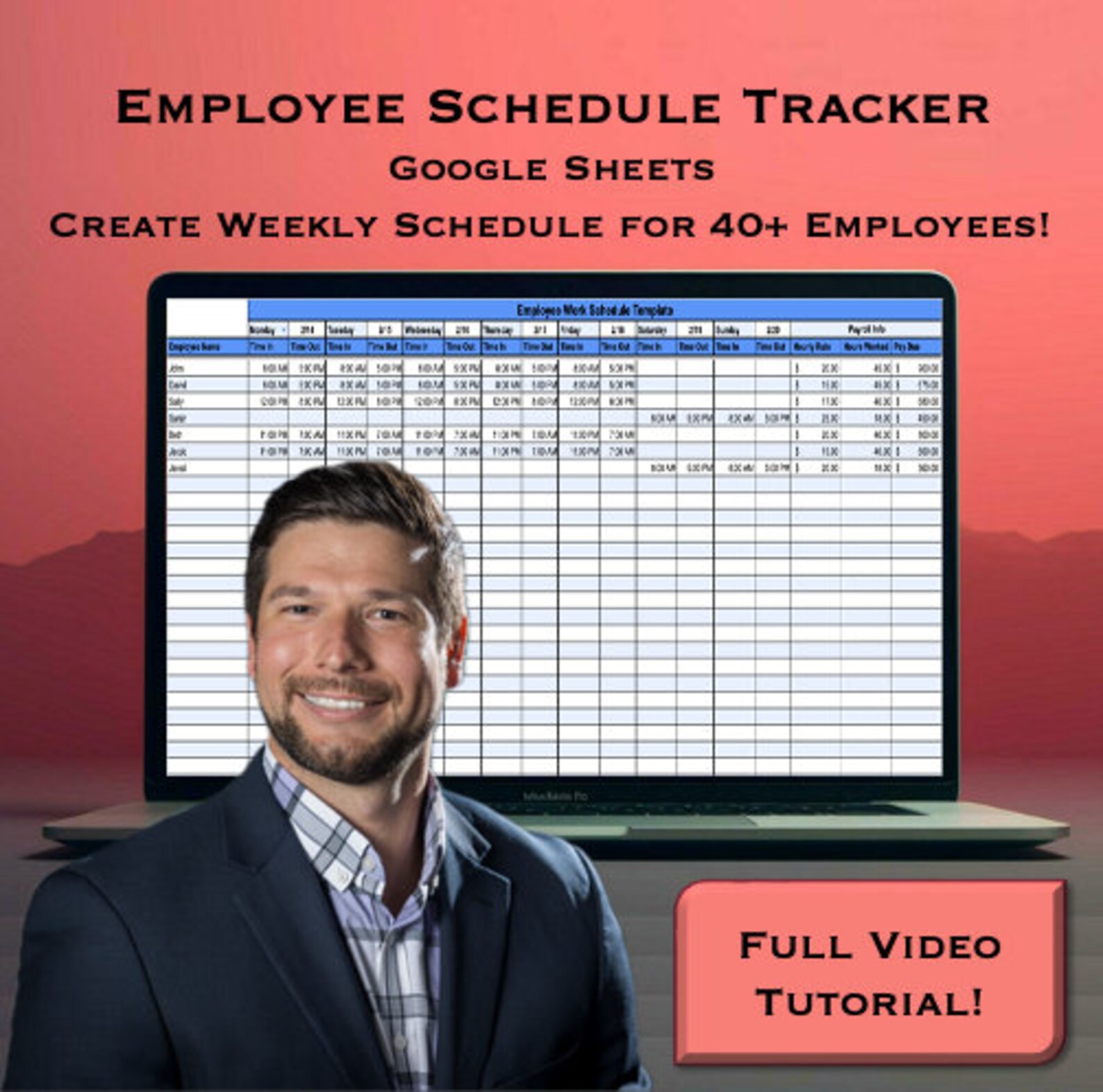Employee Work Schedule | Business Scheduling | Weekly Work Schedule ...