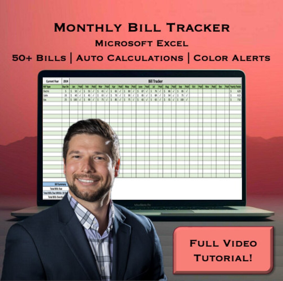 Monthly Bill Tracker Spreadsheet | Monthly Expense Tracker | Expense ...