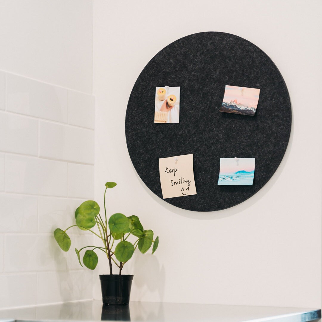 LARGE Circle Round Pin Board | Memo Board | Note Board - DARK GREY - Etsy