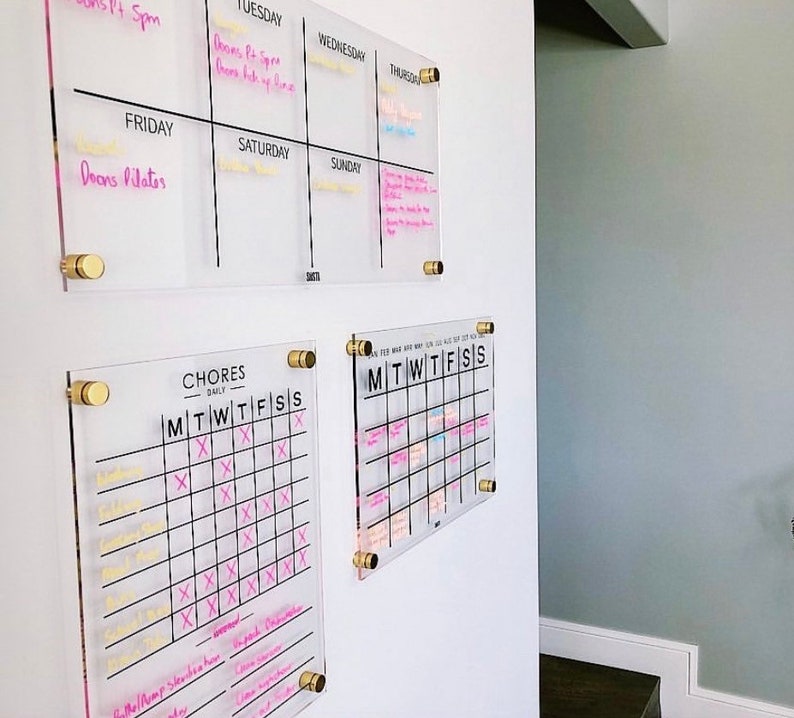 Clear Acrylic Dry Erase Chore Chart Kids Chore Chart - Etsy Australia