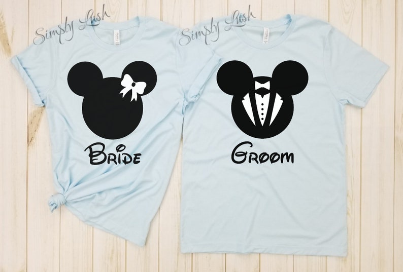 Minnie Bride And Mickey Groom Couples Shirt Disney Shirts Etsy