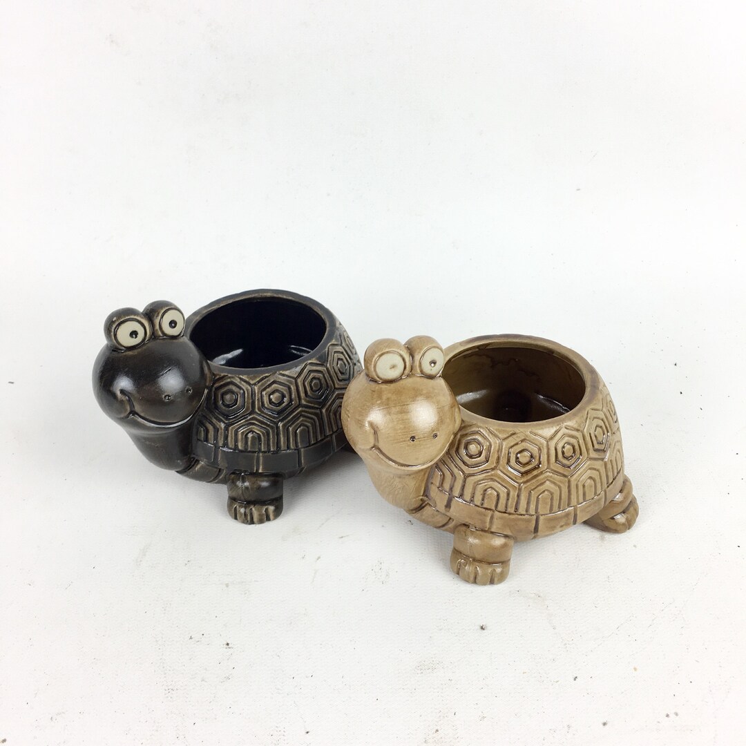 Pottery, Cute Turtle Animal Planter Indoor Plants, Small Foliage ...