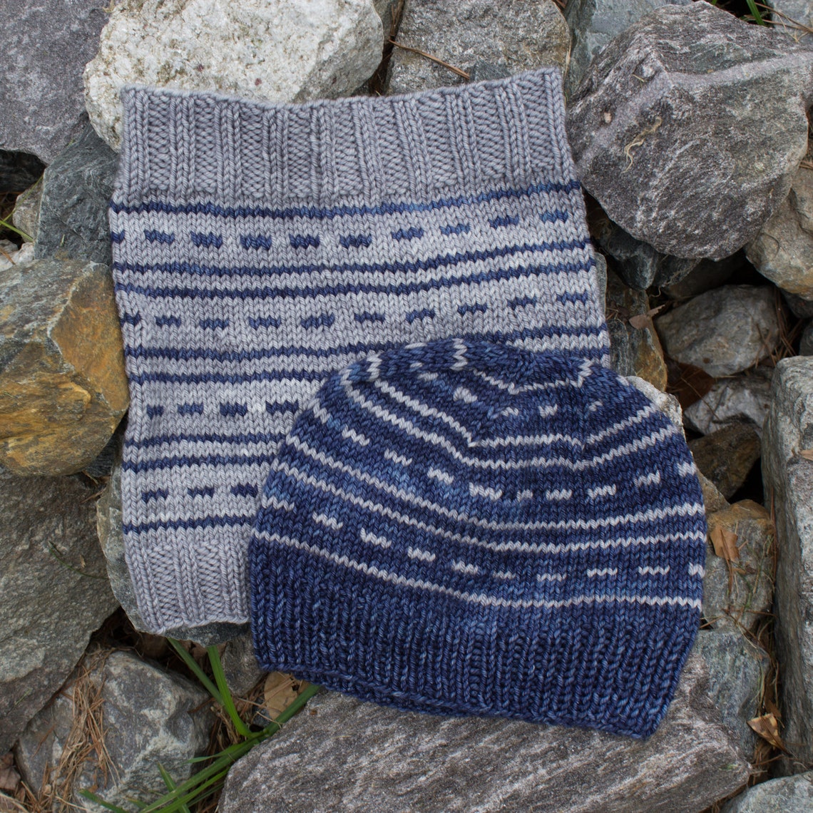 Hat + Cowl Knitting Pattern Set // DK Weight Hat and Cowl // Easy to ...