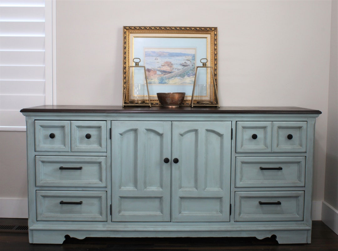 SOLD Do Not Buy. Blue Farmhouse Dresser - Etsy