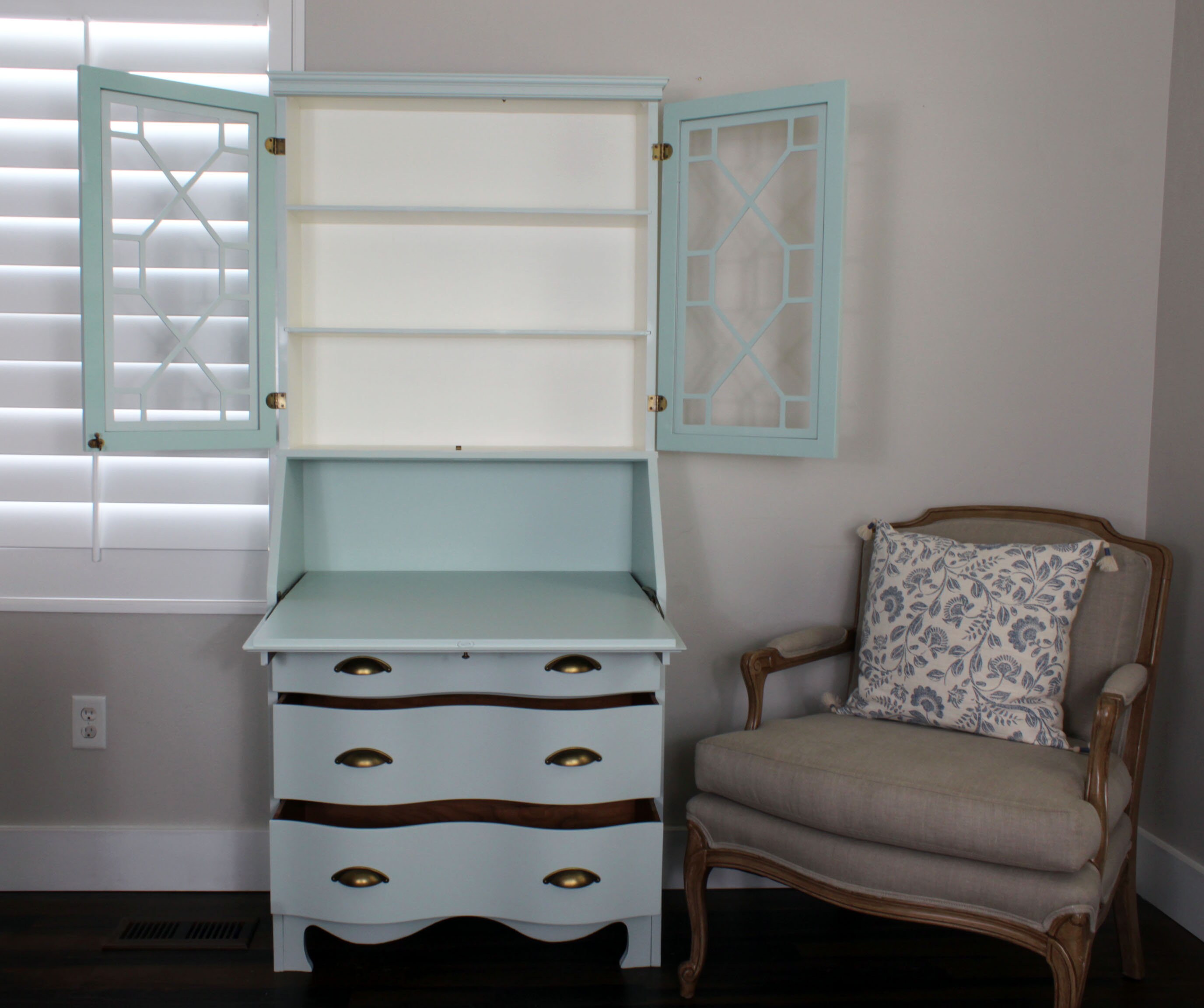 SOLD Example Only. Antique Blue Secretary Desk - Etsy
