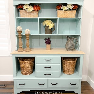 SOLD Do Not Buy Light Turquoise Hutch - Etsy