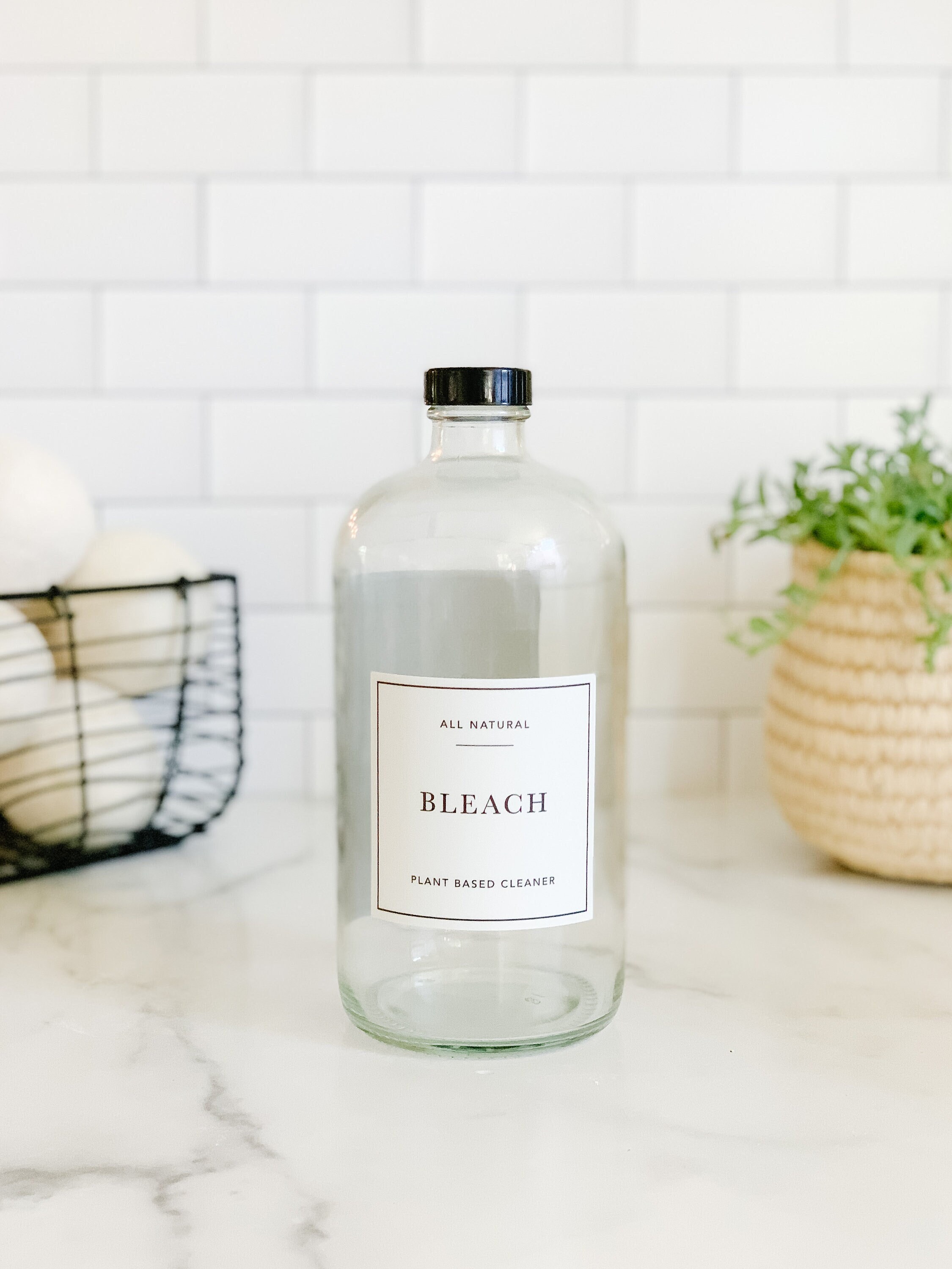Modern Font Bleach Label | Laundry Label | Glass Bottle Label ...
