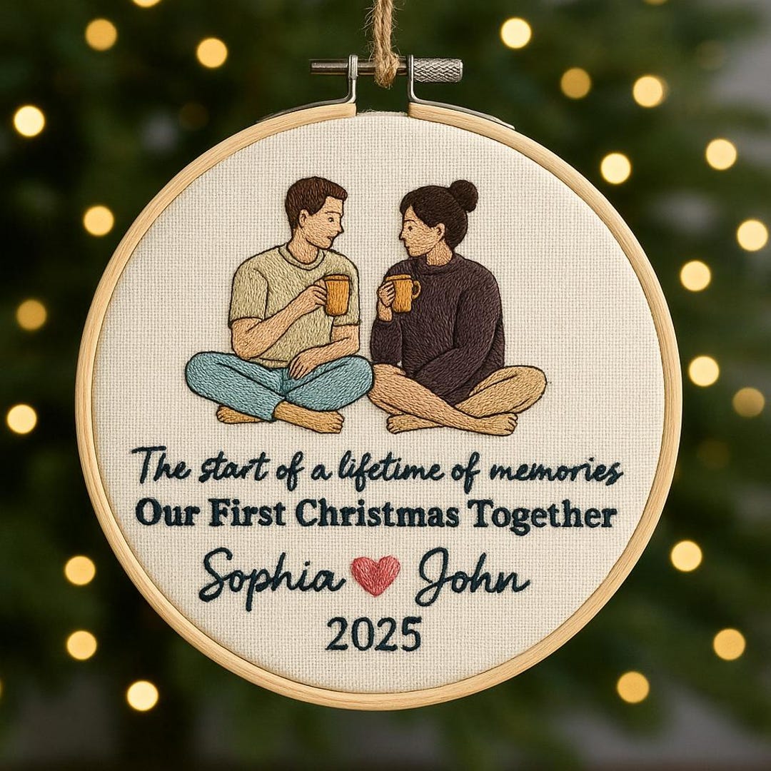 Custom Couple Embroidery Hoop, Romantic Hand Embroidery Ornament for ...