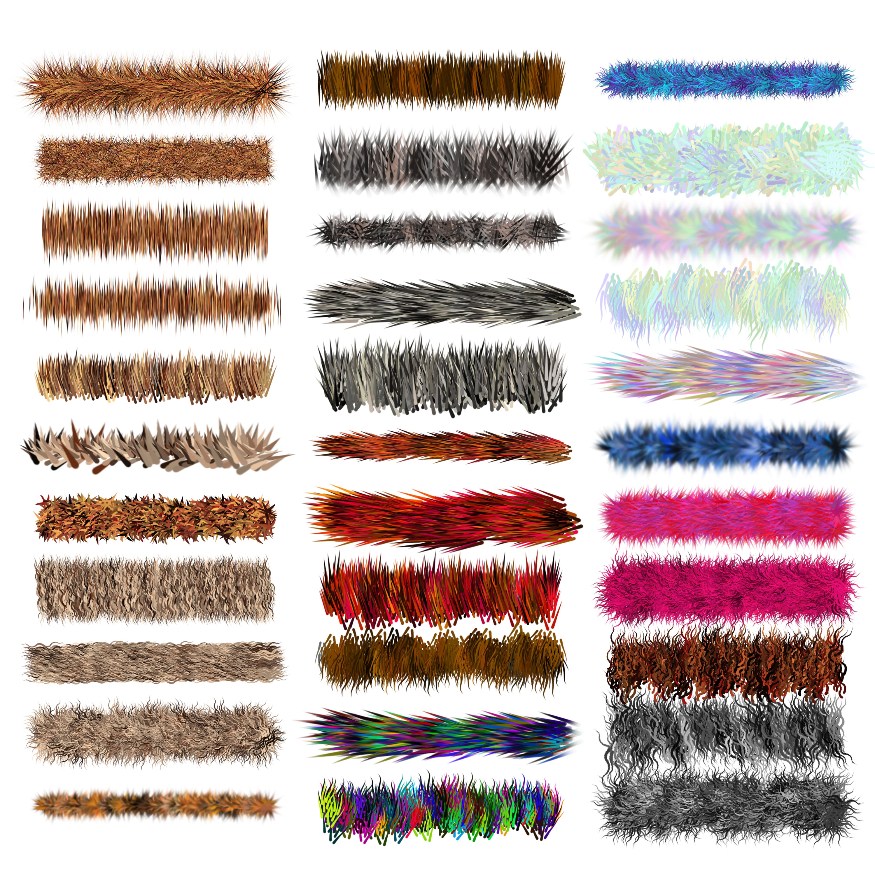 Realistic Multi Color Fur Brushes for Photoshop and Procreate - Etsy