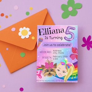Jojo Siwa Theme Birthday Invitation - Fully Editable and Custom Active ...
