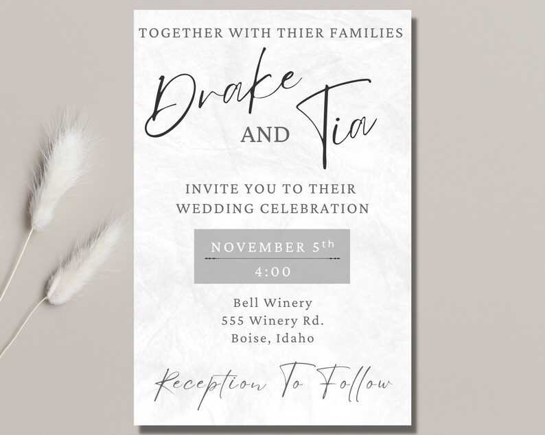 Modern Wedding Invitation - Fully Editable and Custom - Etsy
