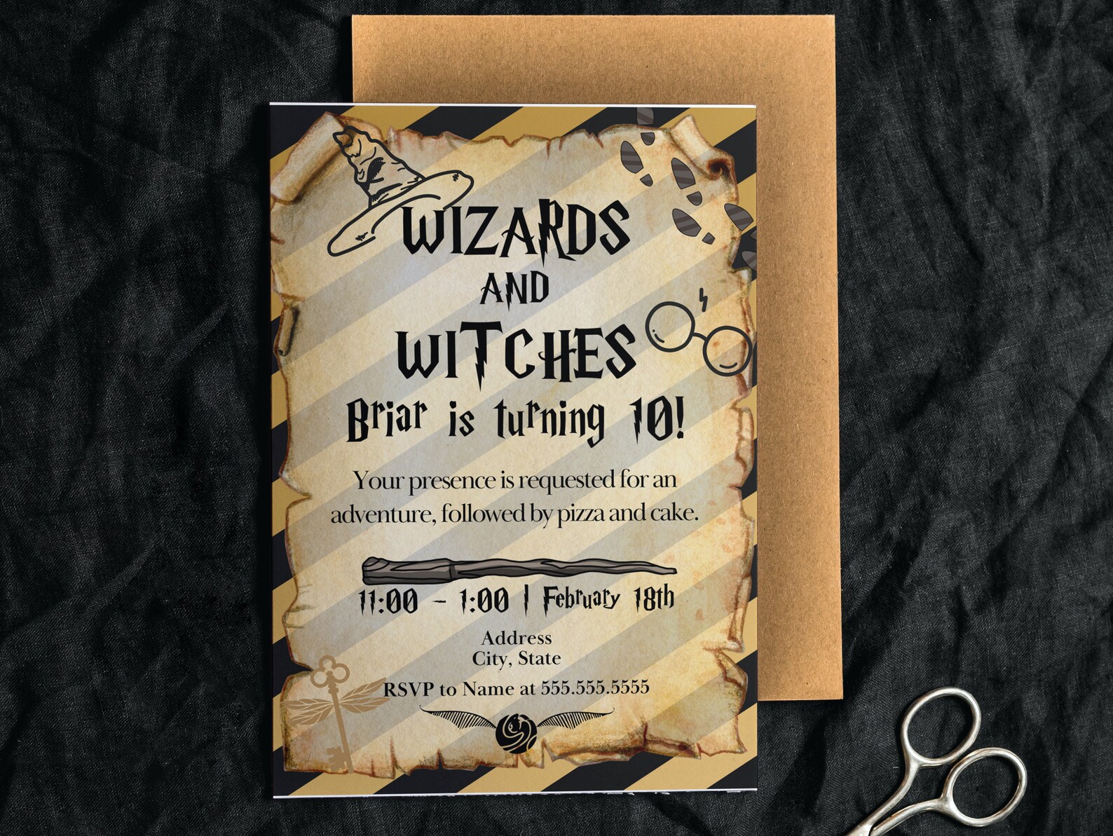 Harry Potter Hufflepuff Theme Birthday Invitation Fully Editable and ...