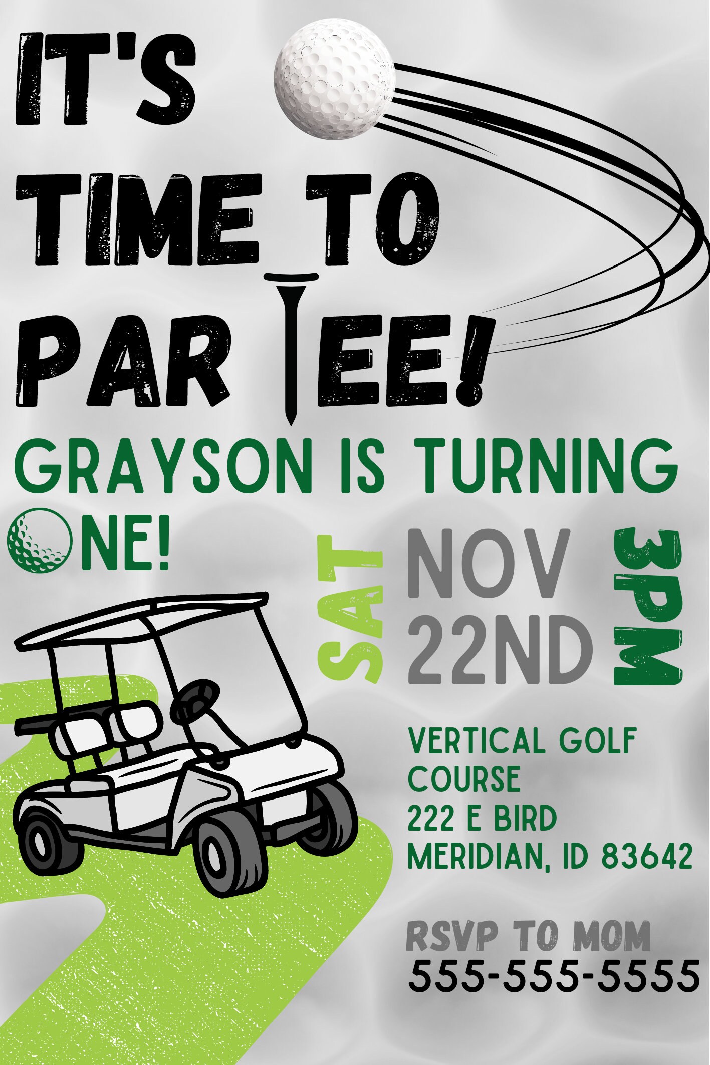 Golf Theme Party Invitation - Fully Editable and Custom - Etsy