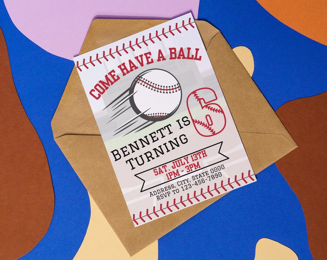 Baseball Theme Party Invitation - Fully Editable and Custom - Etsy