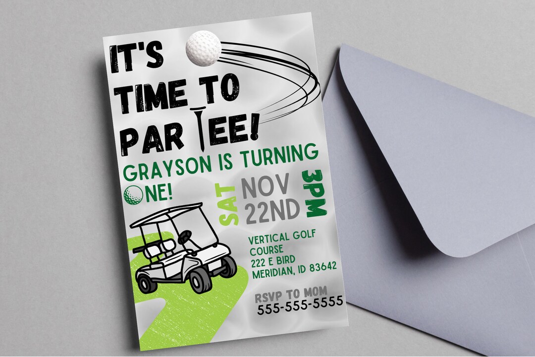 Golf Theme Party Invitation - Fully Editable and Custom - Etsy