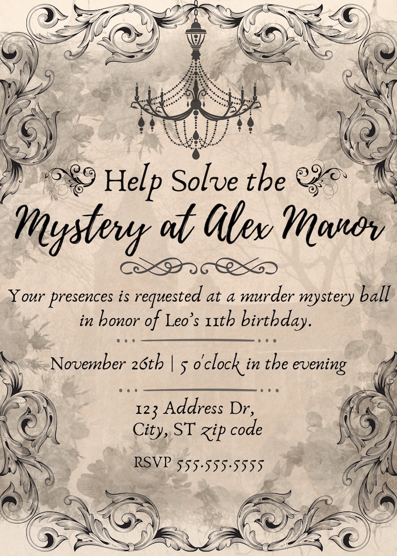 Murder Mystery Theme Birthday Invitation - Fully Editable and Custom - Etsy