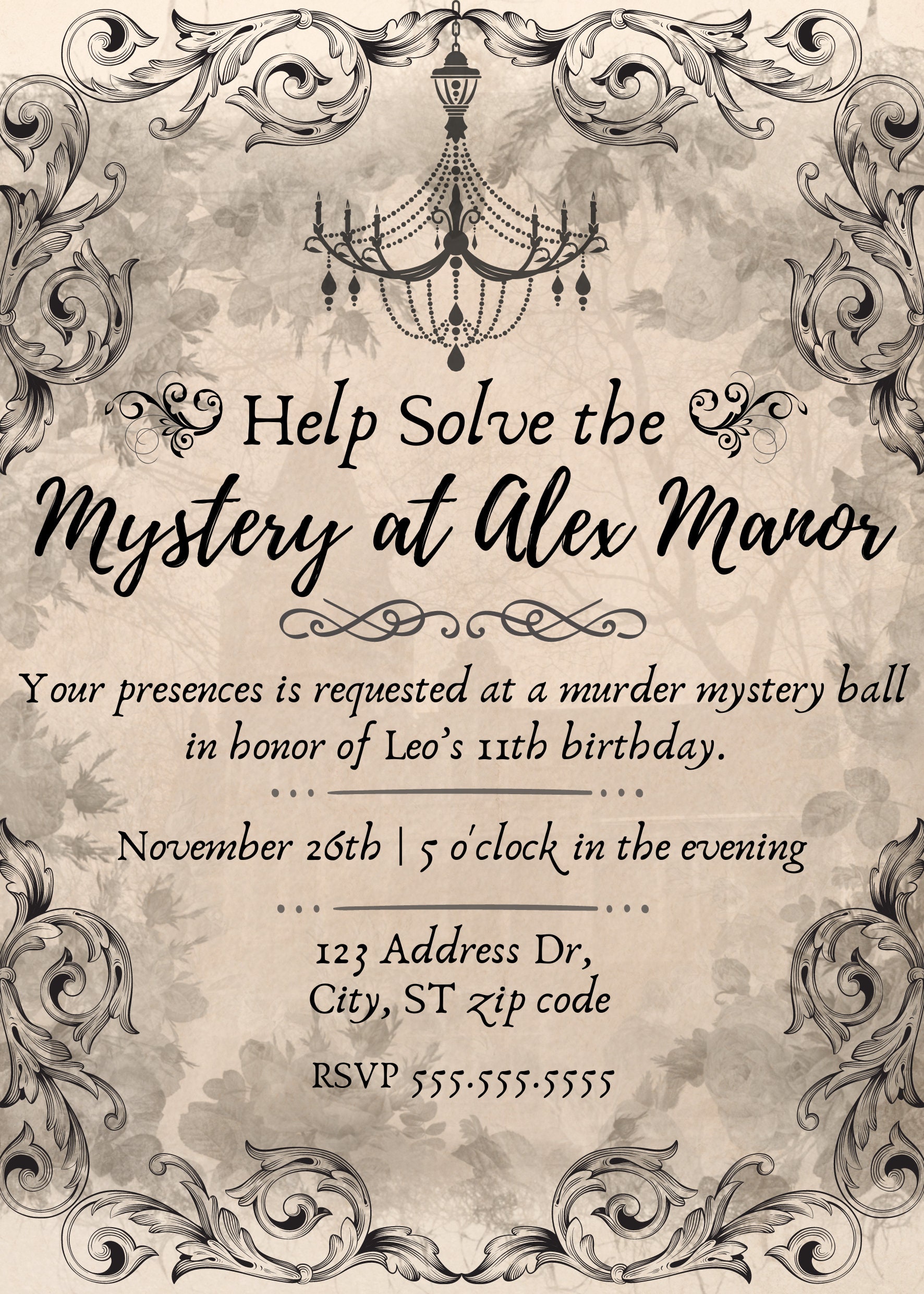 Murder Mystery Theme Birthday Invitation - Fully Editable and Custom - Etsy