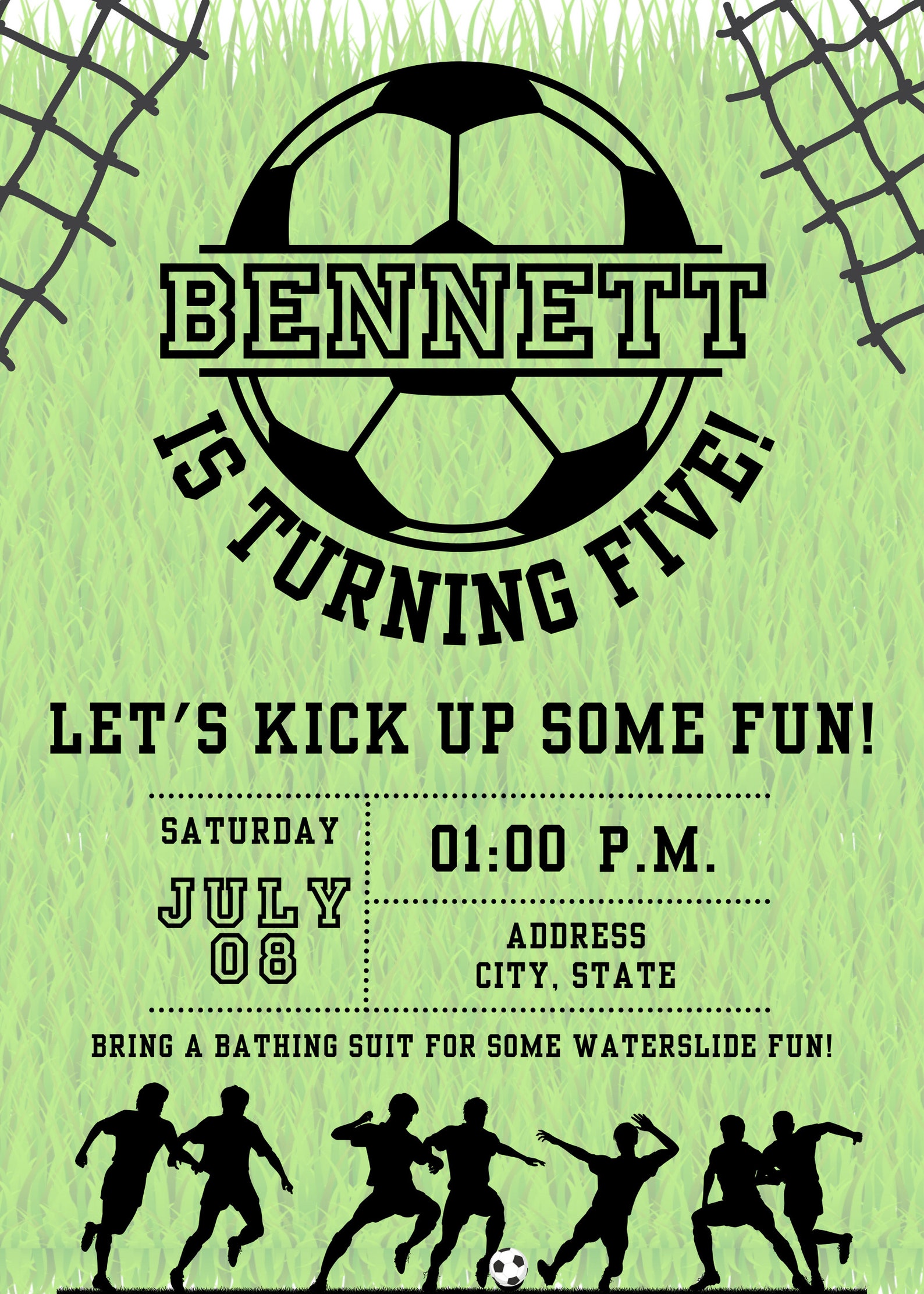 Soccer Theme Party Invitation - Fully Editable and Custom - Etsy