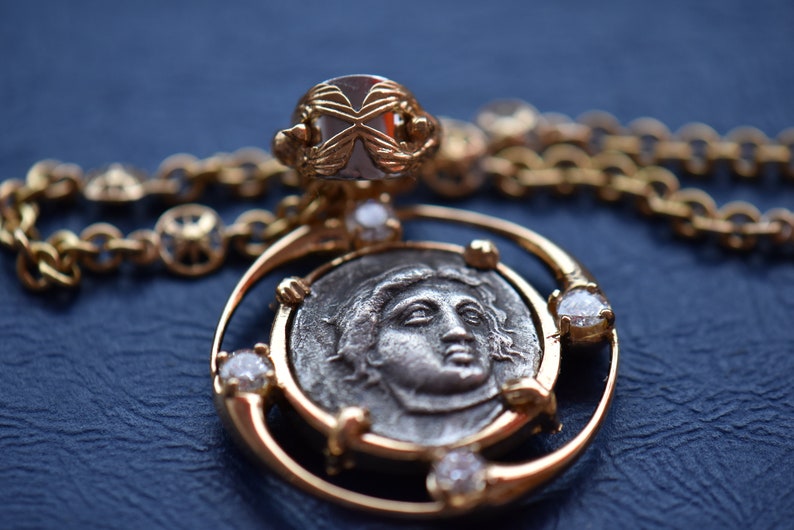 Apollo Medallion With Chain Gold 20.5 Ct. Diamonds 0.97 Ct. Ancient ...