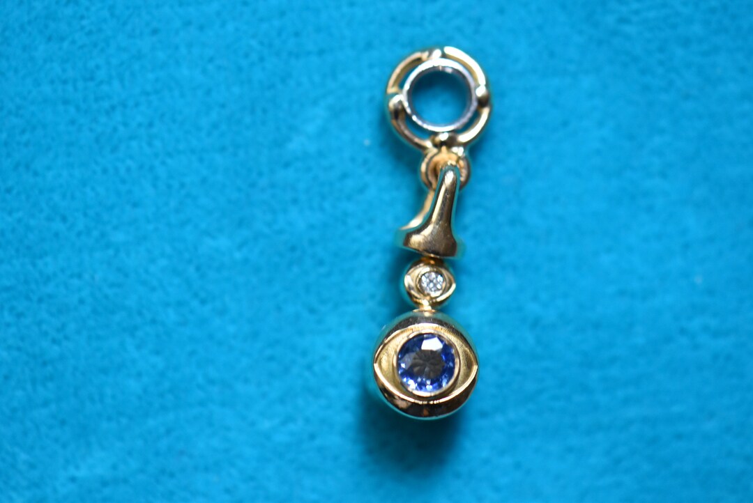 Four Eyes Solar-lunar Turn-around Medallion Diamond Sapphire - Etsy