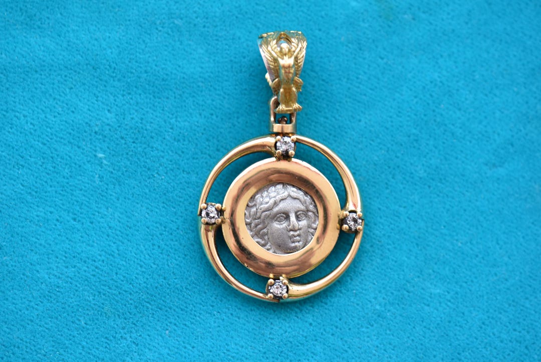 Apollo Medallion Ancient Coin Diamonds - Etsy