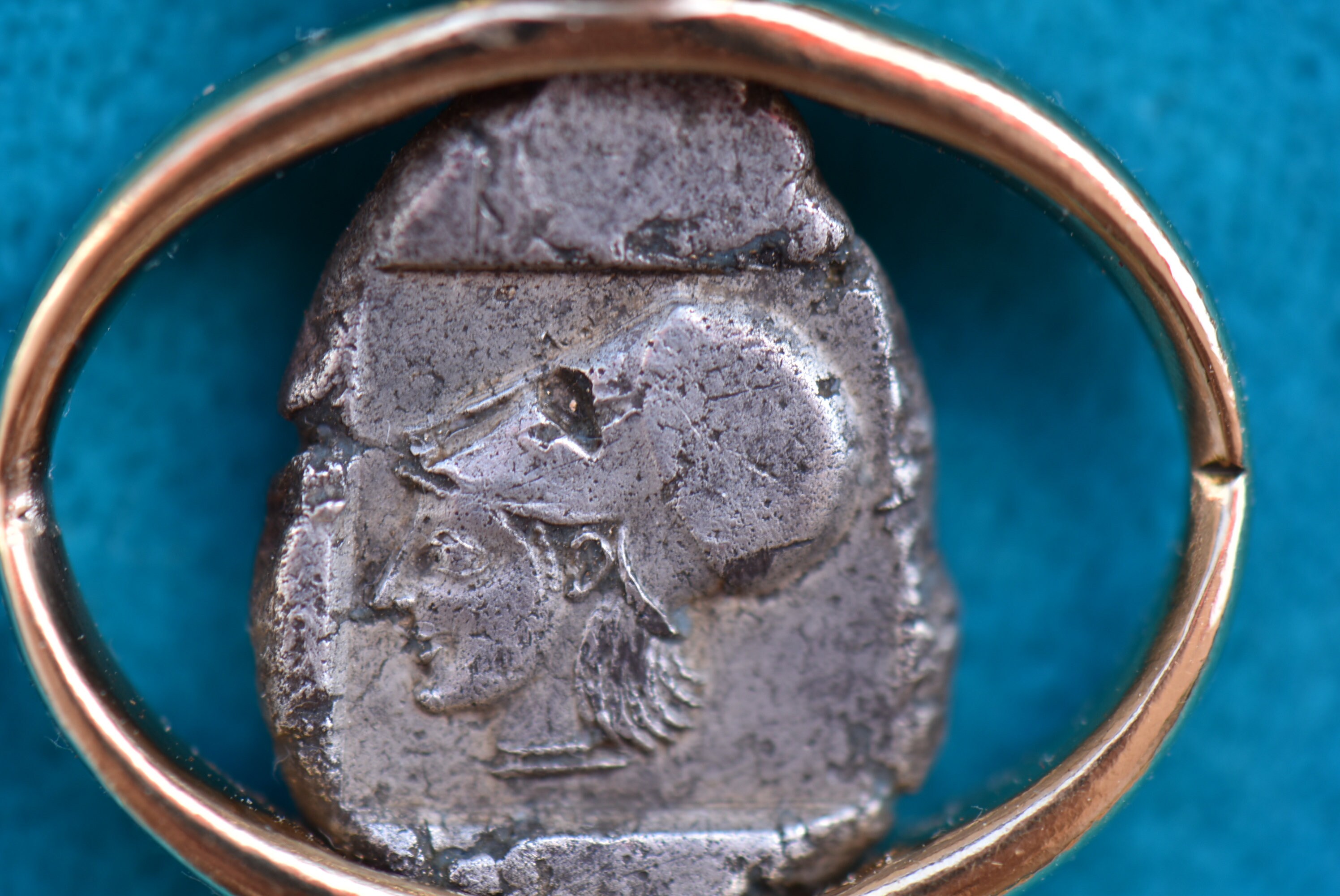 RESERVED! Athena & Zeus-hera Medallion, Gold 21k, Diamond 0.51ct, Ruby ...