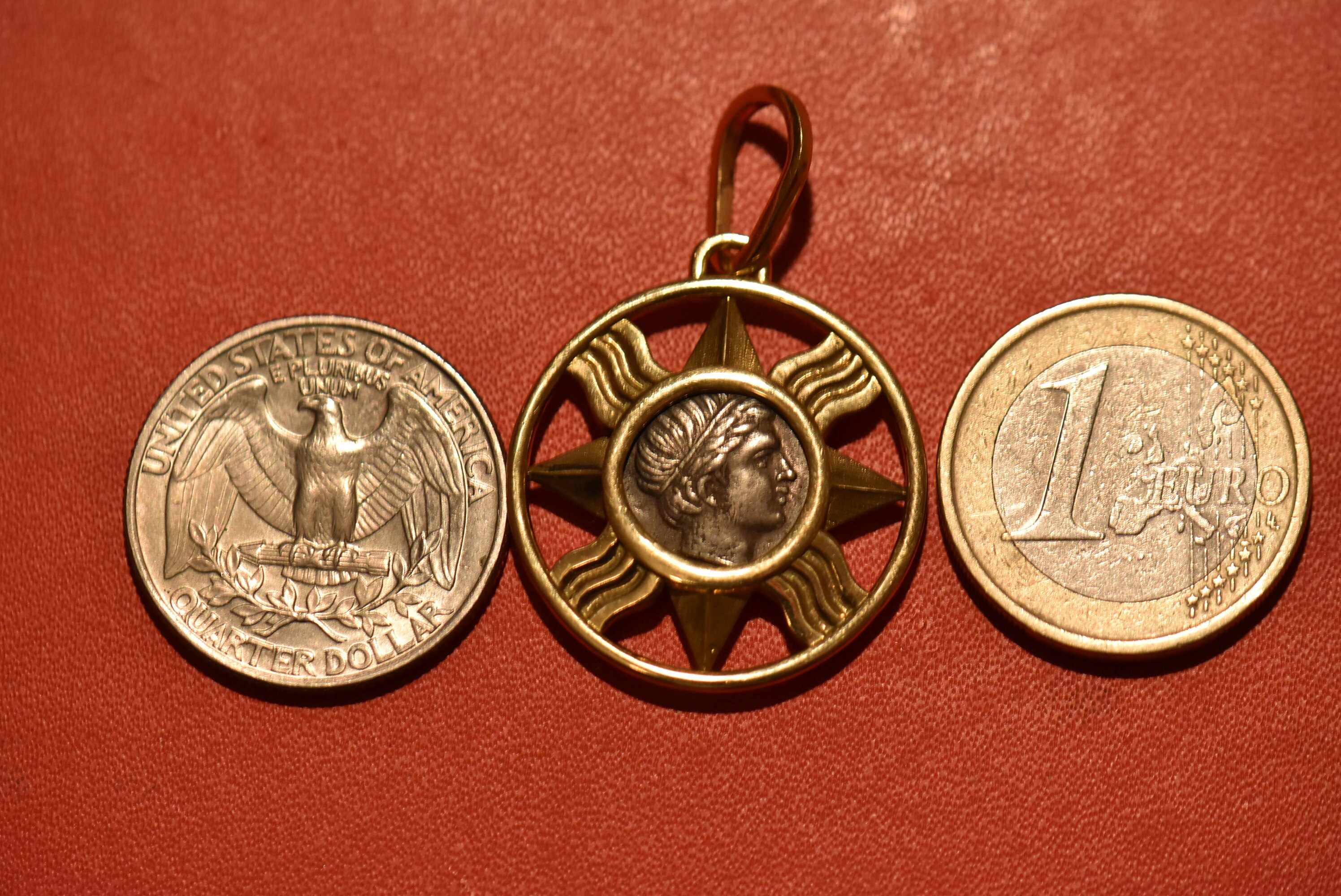 Apollo Solar Medallion Ancient Greek Coin 21k Gold - Etsy