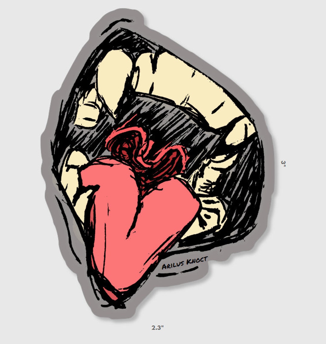 Demon Mouth Vinyl Sticker - Etsy