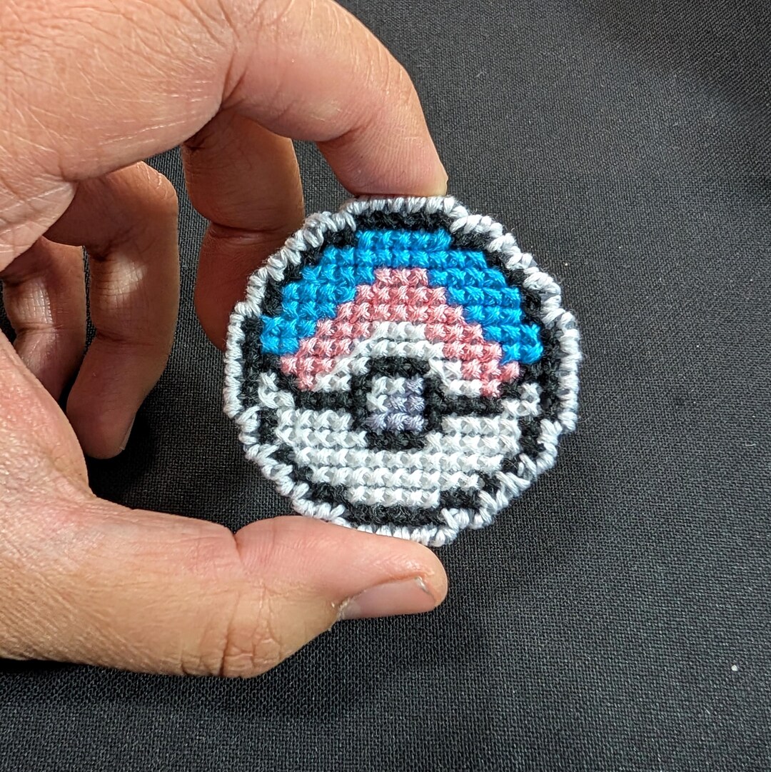 Pokemon Trans Flag Pokeball Cross Stitch Patch - Etsy