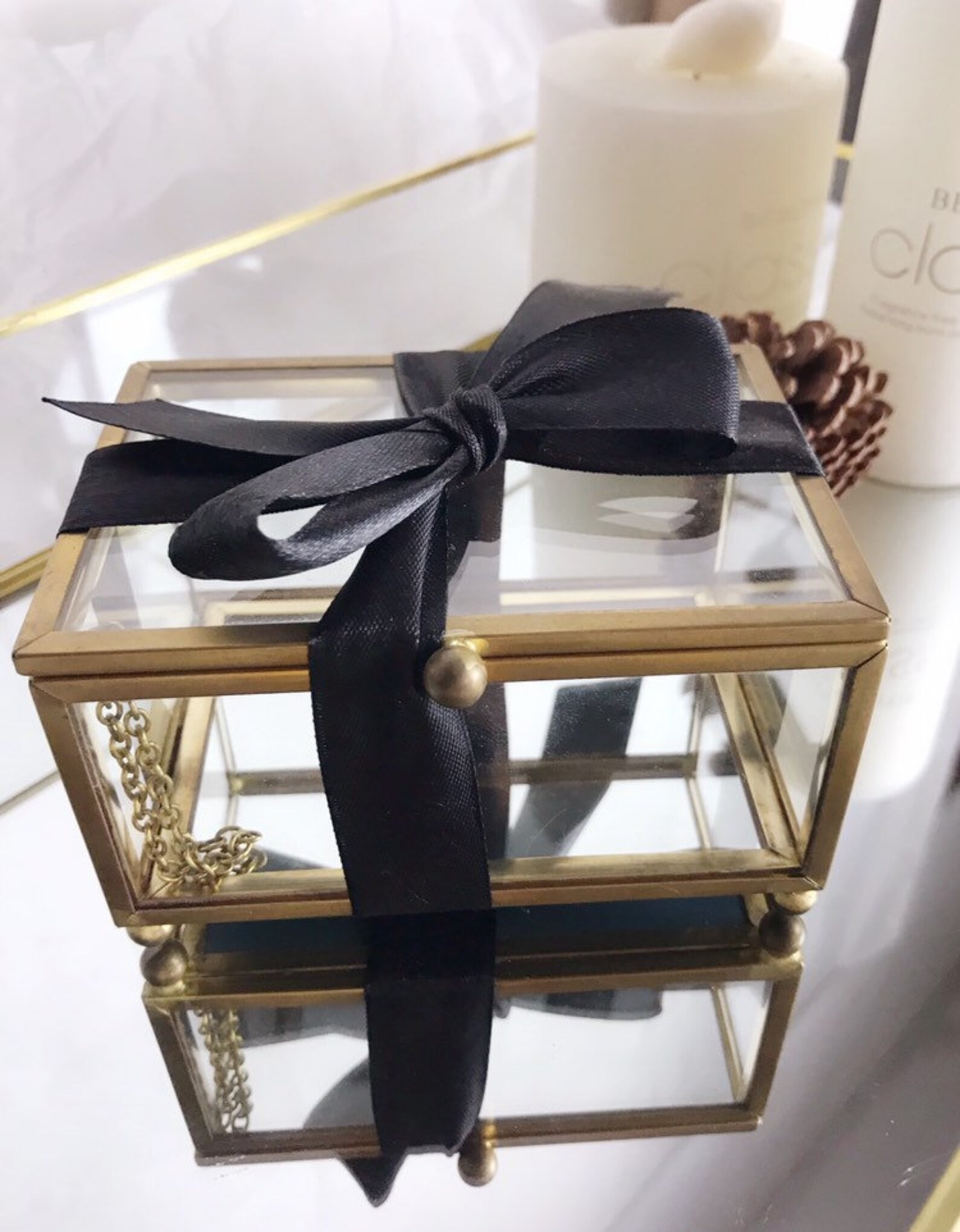 Bronze Rectangle Mirror Jewelry Display Box-tray - Etsy