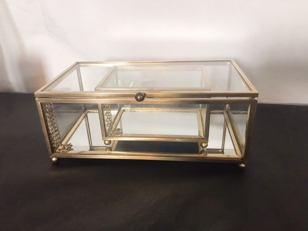 Bronze Rectangle Mirror Jewelry Display Box-tray - Etsy
