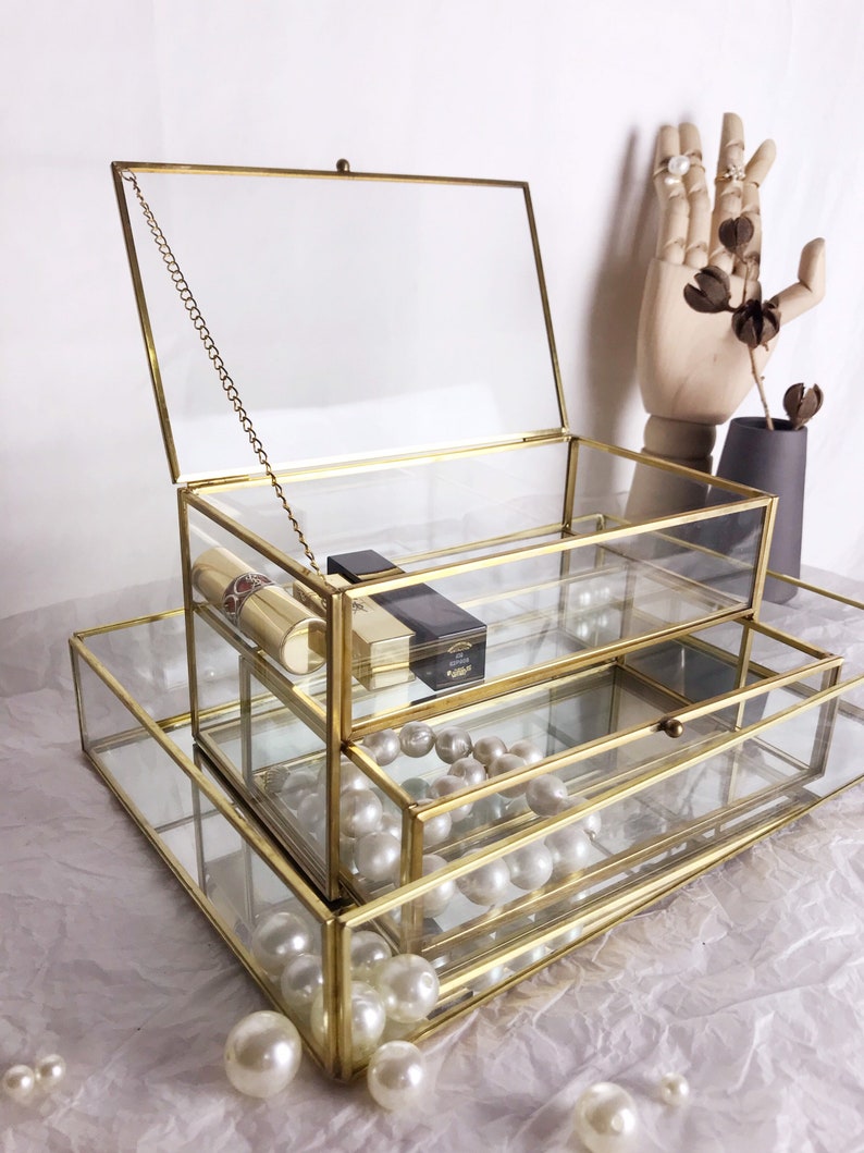 Bronze Rectangular Jew Box Cuboid Bronze Glass Container - Etsy